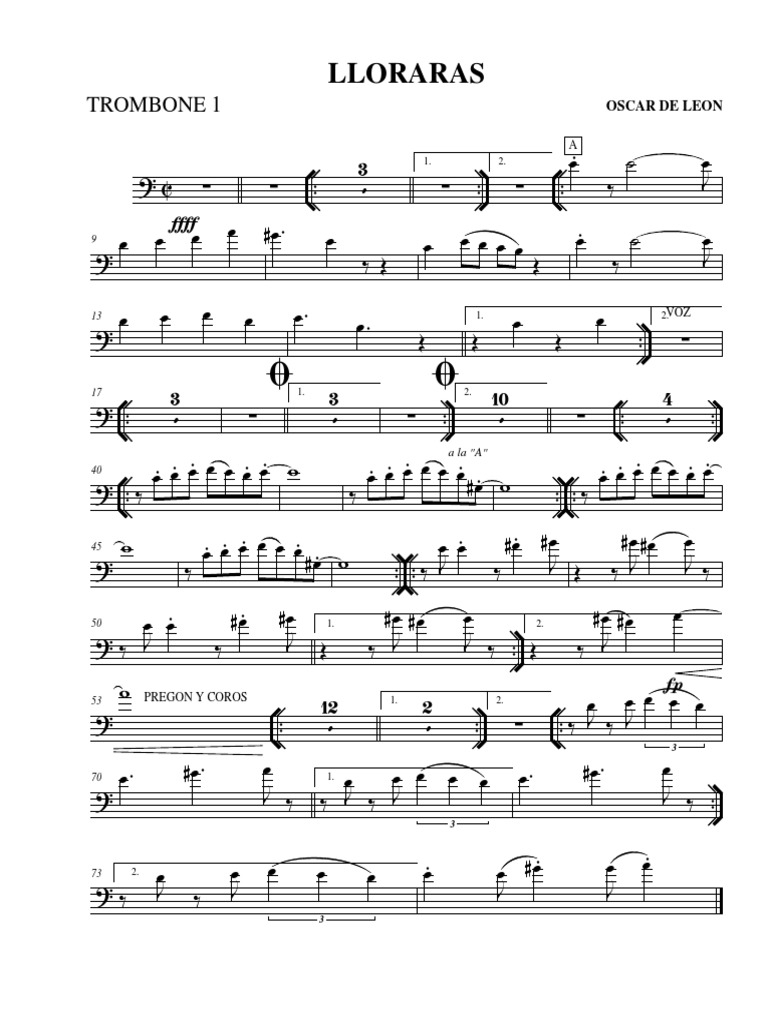 Lloraras Trombone 1 | PDF