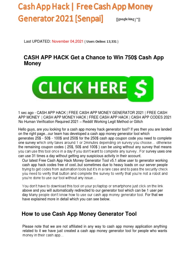 Free Cash App Money | PDF | Cash | Mobile App