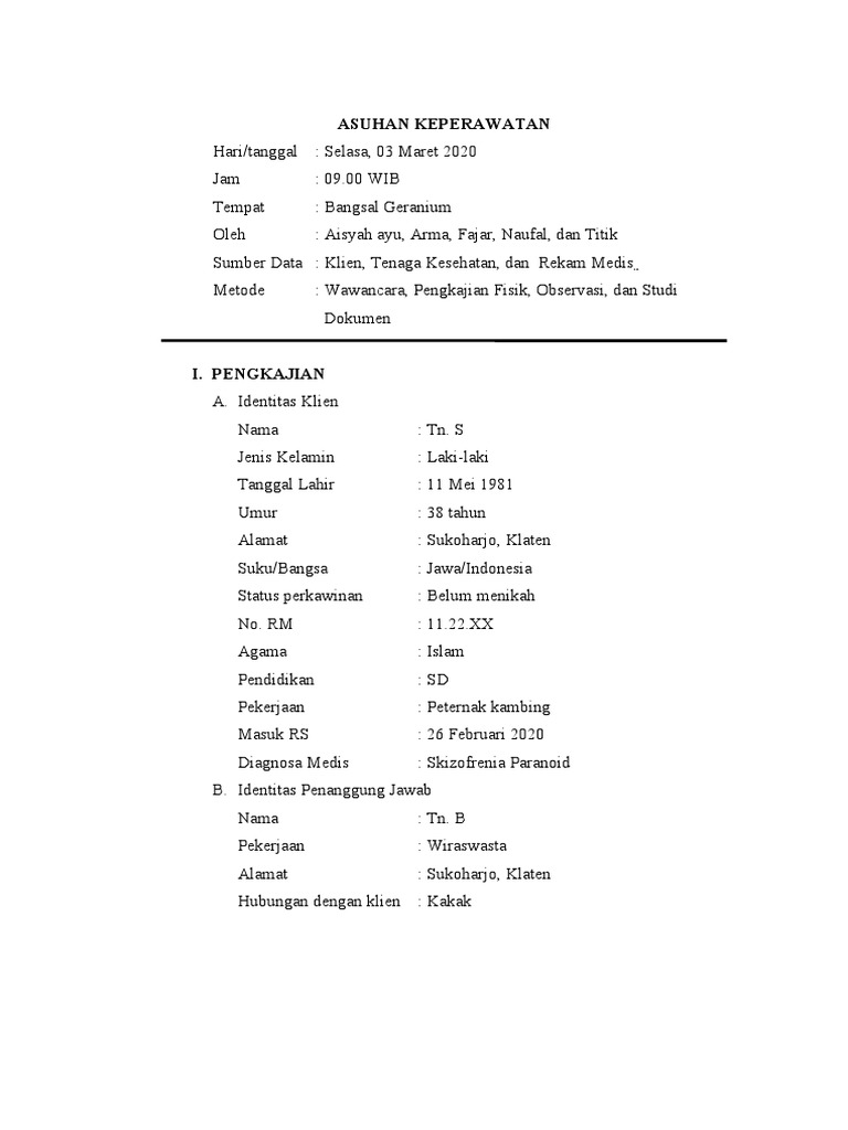 Askep Kel 4 Jiwa - Geranium | PDF