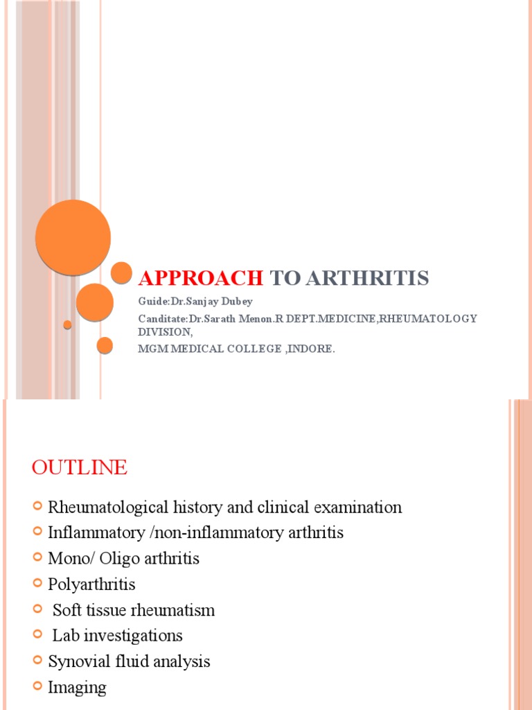 Approach To Case of Arthritis | PDF | Arthritis | Musculoskeletal Disorders