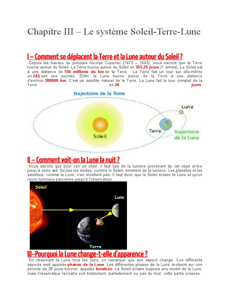 Mouvements de la Terre et de la Lune | PDF