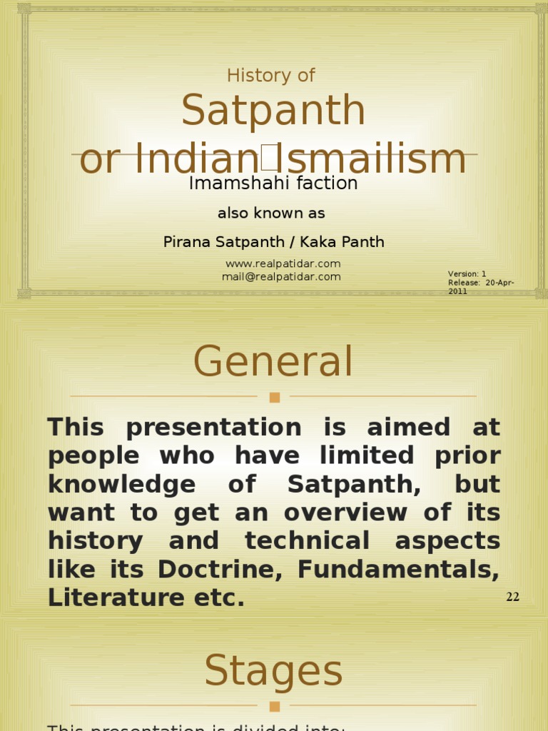 Series 33-E - PPT - Part 1 of 3-Pirana Satpanth - History-English | PDF ...