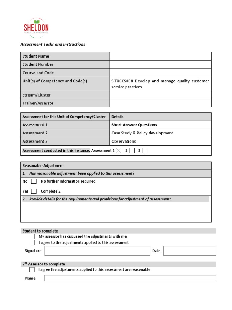 SITXCCS008 Assessment 1 - Short Answer Questions-1 | PDF | Customer | Market Segmentation