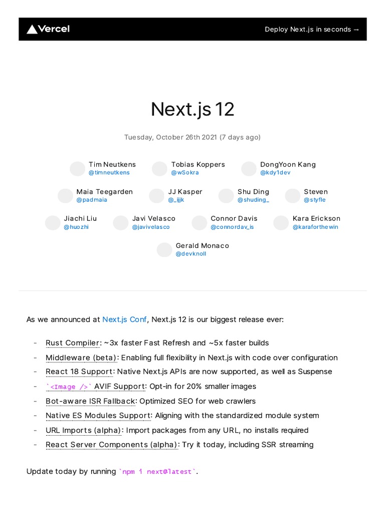 Blog - Next - Js 12 - Next - Js | PDF | Internet & Web | World Wide Web