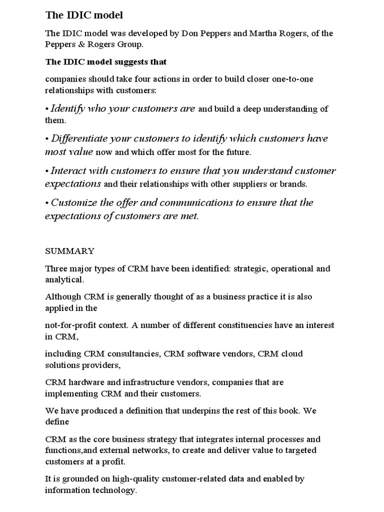 The IDIC Model | PDF