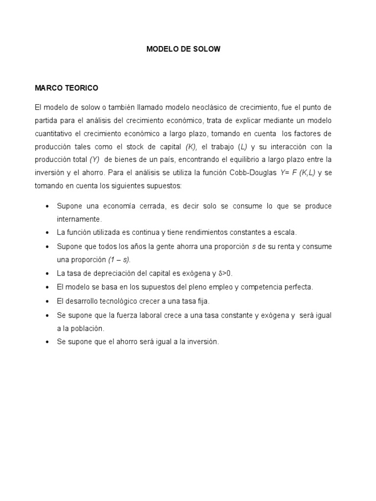 Modelo de Solow | PDF | Economias | Ciencias económicas
