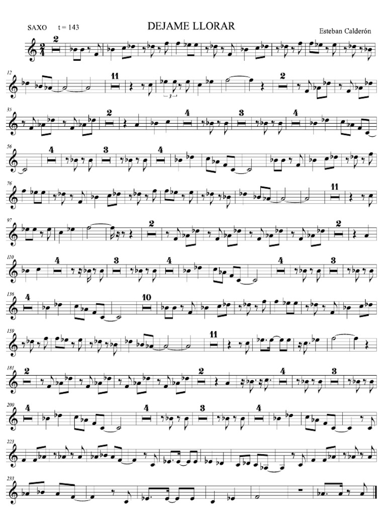 Partitura Dejame Llorar | PDF