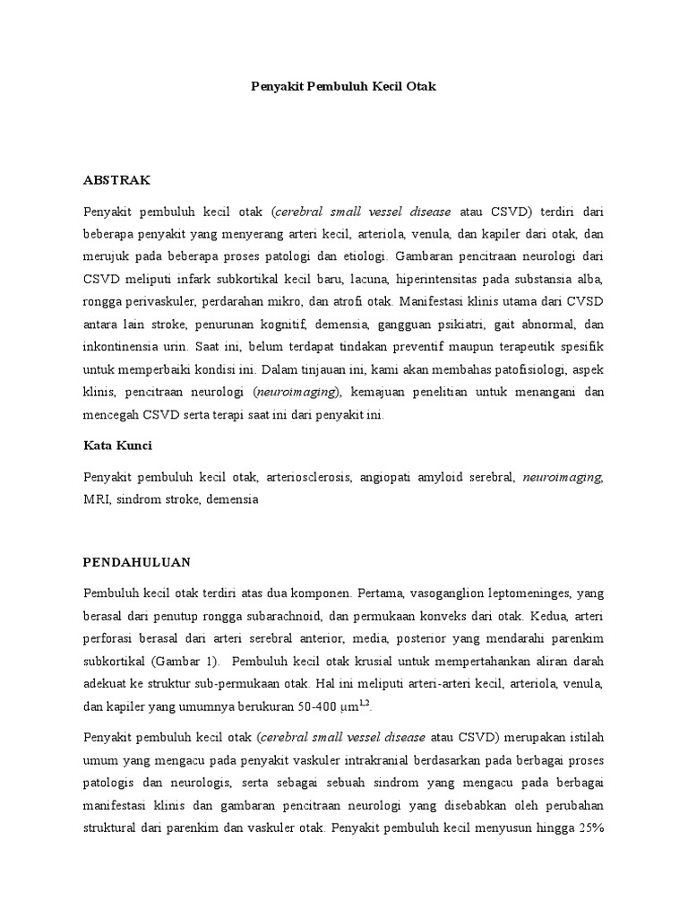 Cerebral Small Vessel Disease | PDF