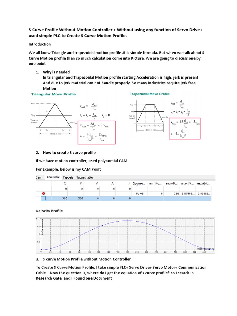 S-Curve Profile Without Motion Controller | PDF | Visual Cortex | Mechanics
