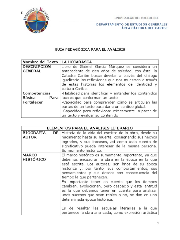 Guía para Análisis Literario | PDF | Autor | Crítica literaria