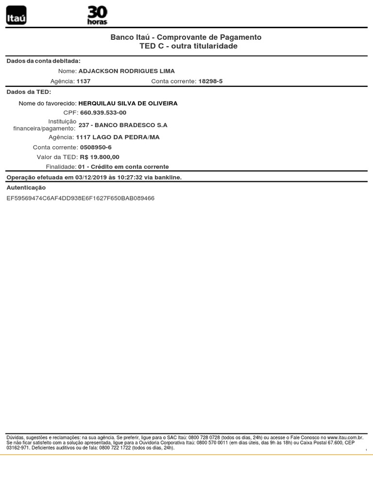 Comprovante de Transferência | PDF | Finanças e Administração de Capital