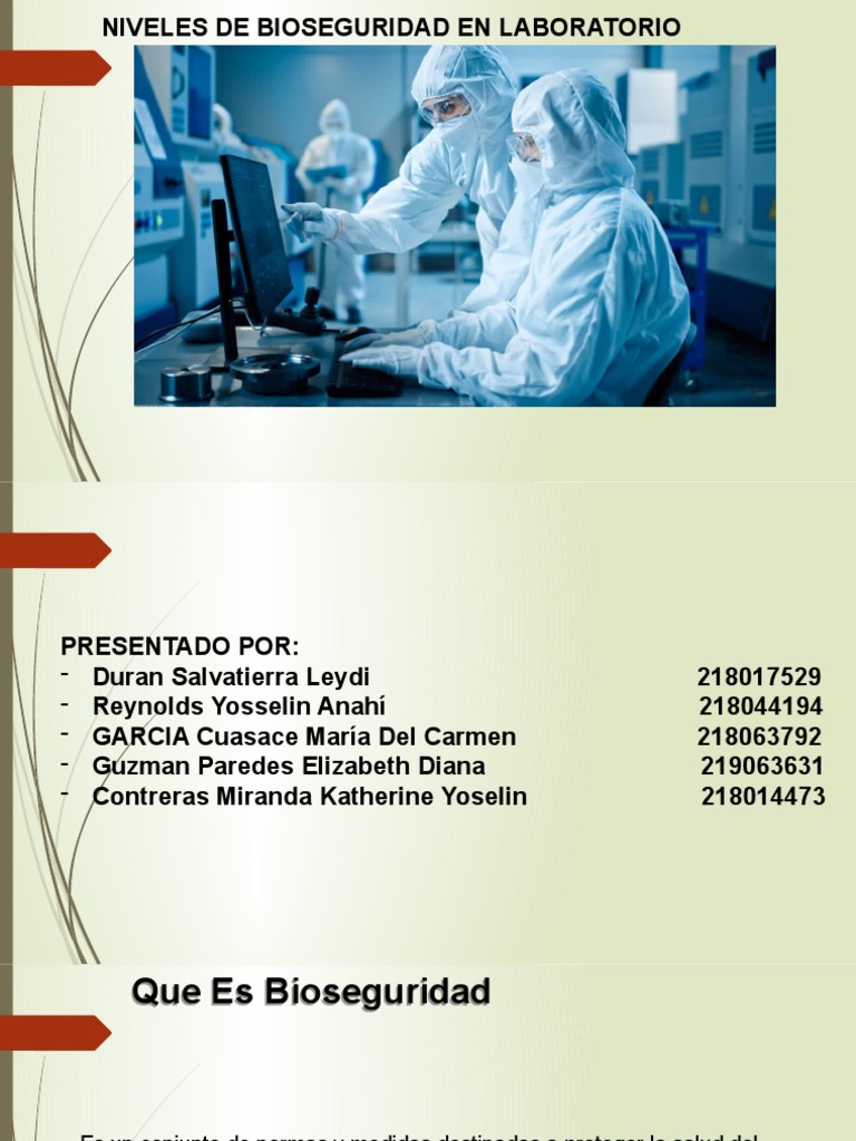 Niveles de Bioseguridad en Laboratorios Terminado | PDF | Laboratorios | Medicina