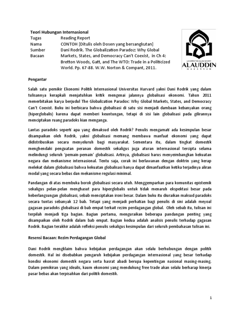 Contoh Reading Report | PDF