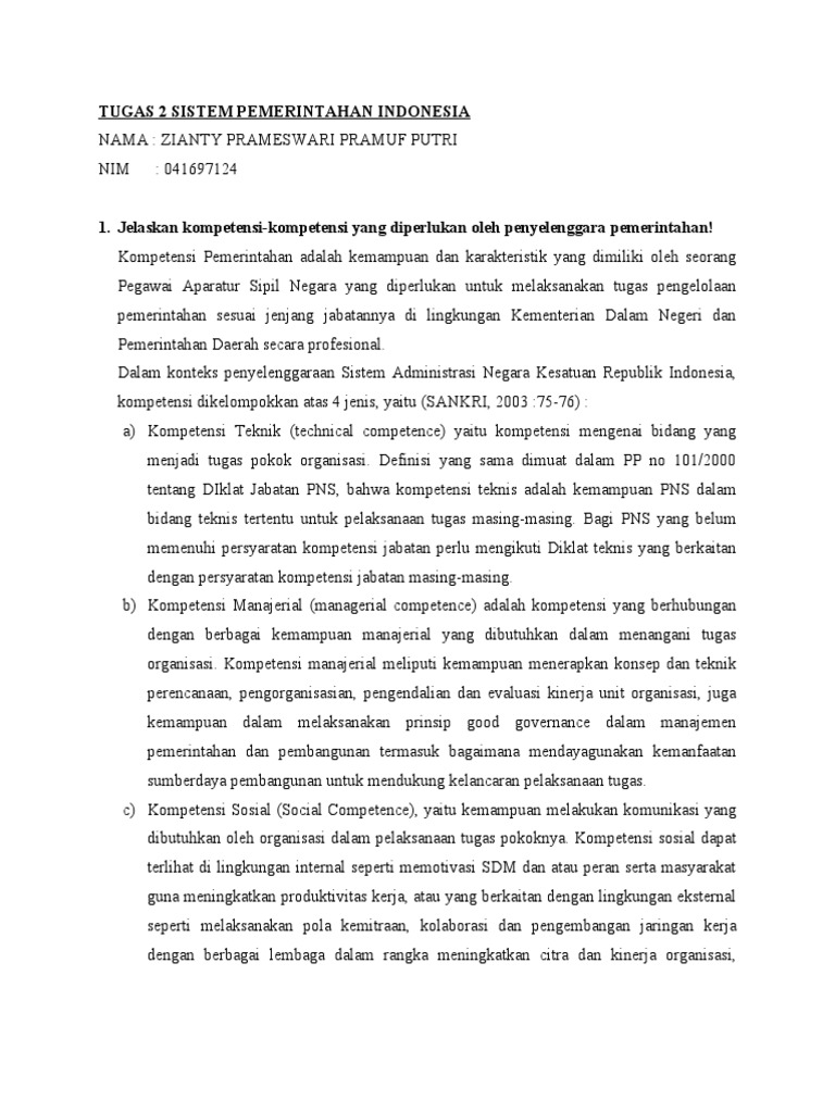 Tugas 2 Sistem Pemerintahan Indonesia | PDF