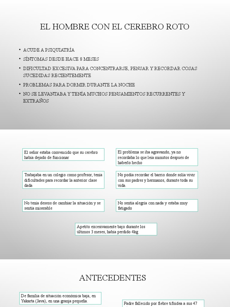 El Hombre Con El Cerebro Roto | PDF | Especialidades Medicas ...