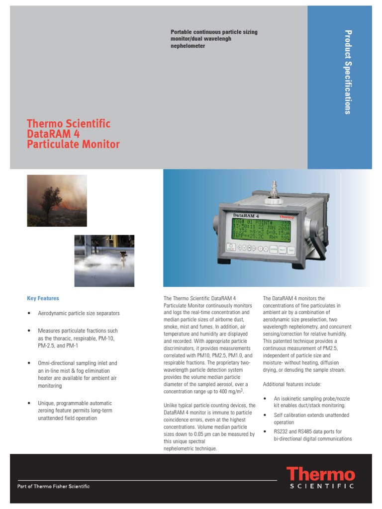 Thermo Scientific Dataram 4 Particulate Monitor: Portable Continuous ...