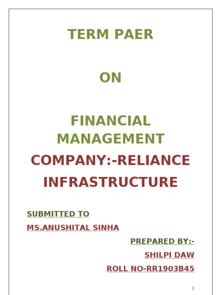 Reliance Infrastructure Analysis | PDF | Credit Rating | Financial Capital