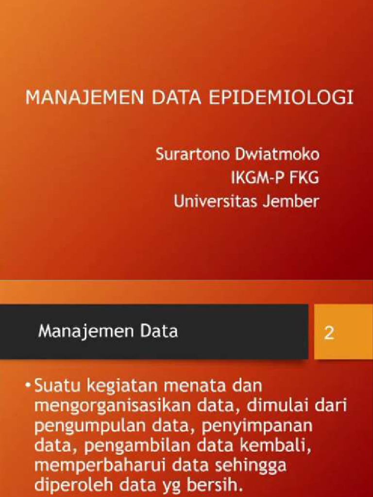 Manajemen Data Epidemiologi | PDF
