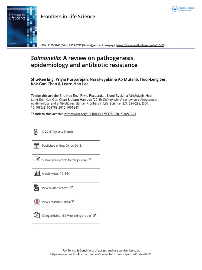 Salmonella Pathogenesis and Resistance Review | PDF | Salmonella ...
