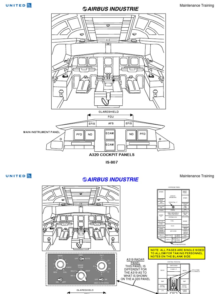 UNITED A319 - A320 Cockpit Panel Guides and System Diagrams | PDF ...