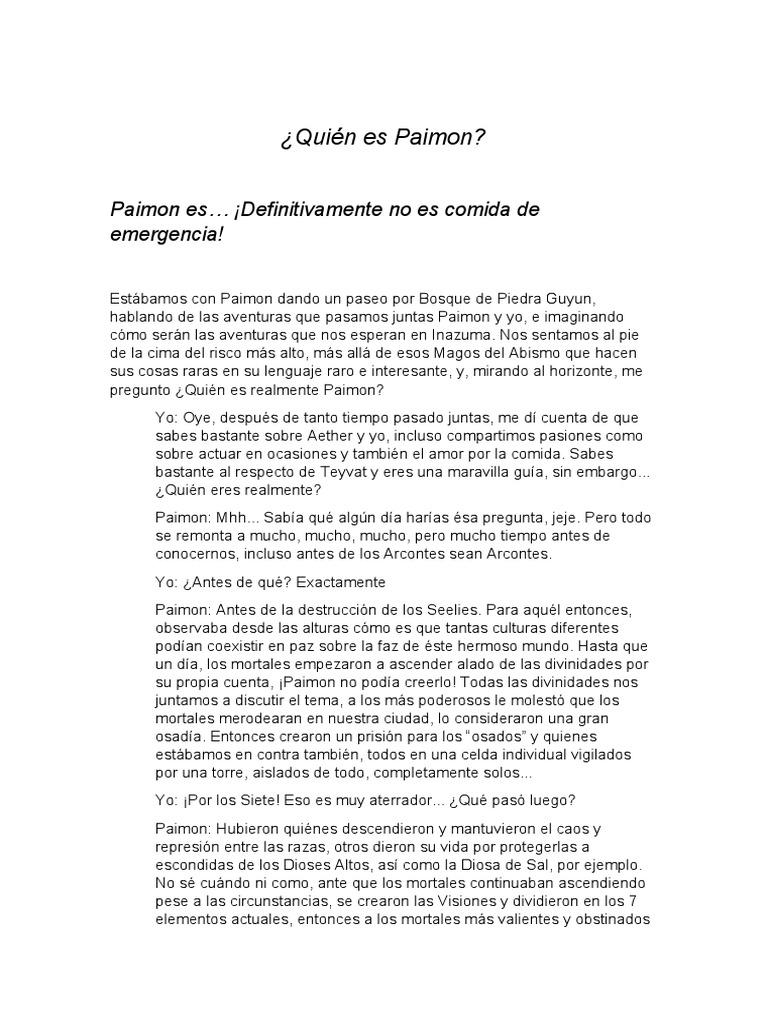 Quién Es Paimon - Tía Luo Yi | PDF