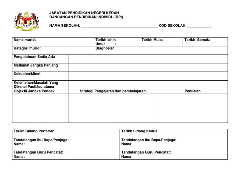 Borang Rpi (Manual) | PDF