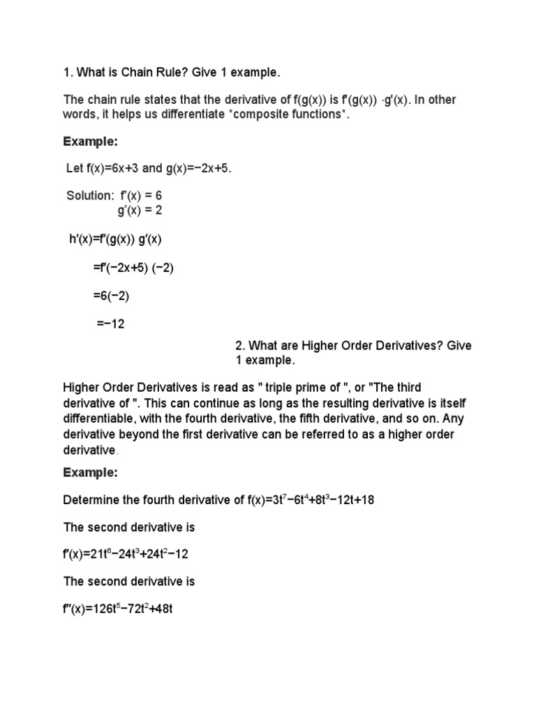 Chain Rule and Higher Derivatives Explained | PDF | Teaching Methods ...