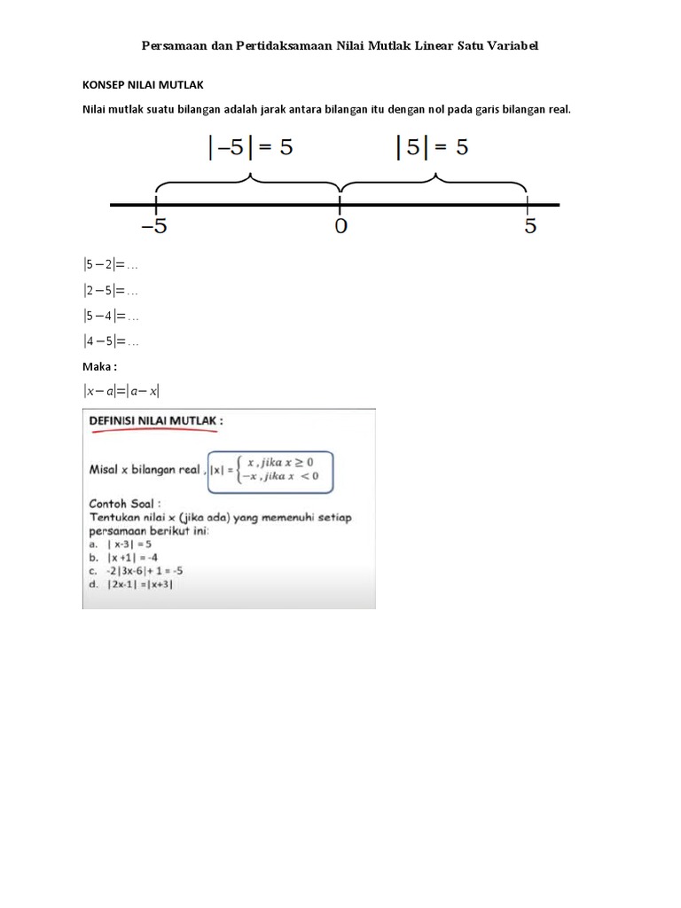 Nilai Mutlak | PDF