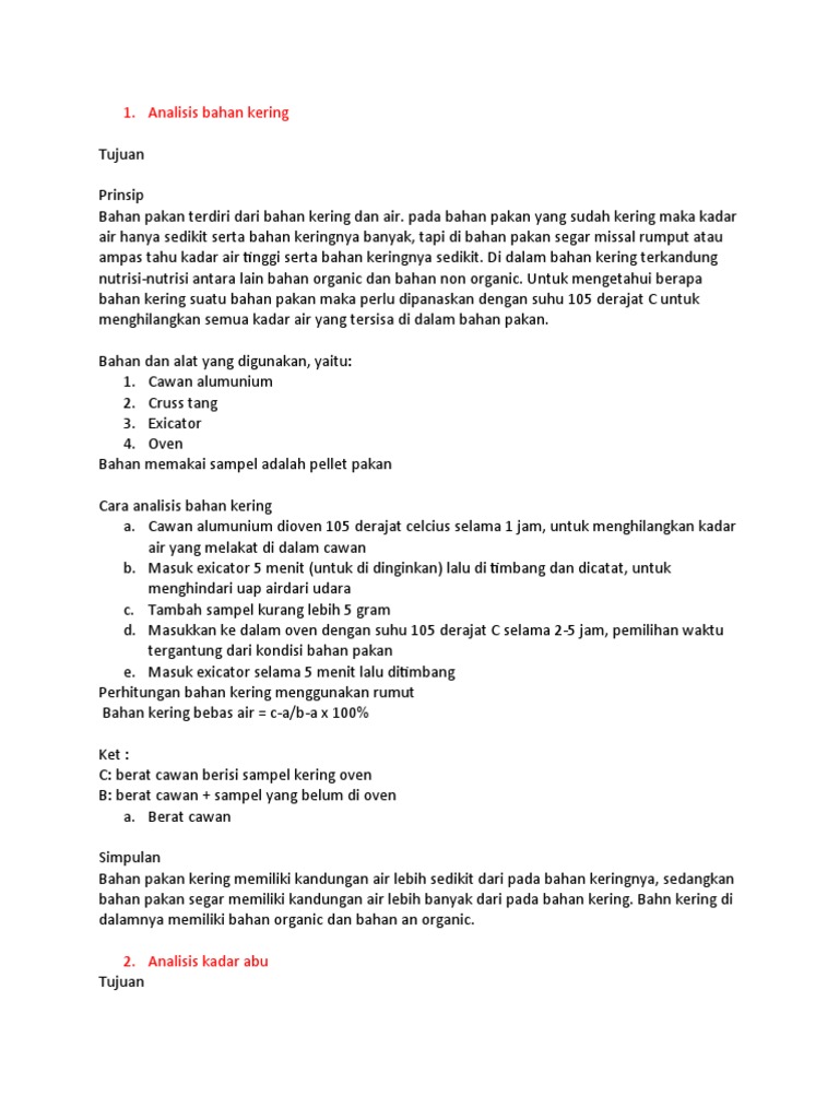 Analisis Bahan Kering | PDF