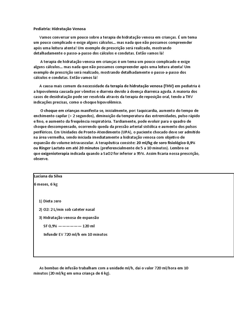 Cálculo de Holliday-Segar | PDF | Choque (circulatório ...