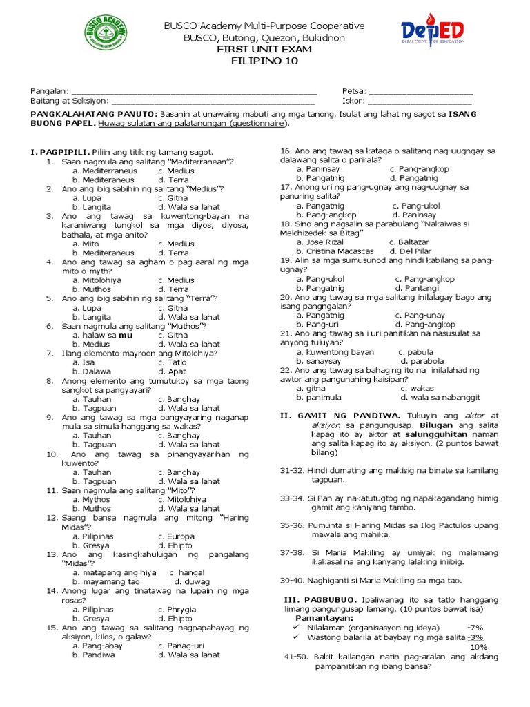 BUSCO Academy Multi-Purpose Cooperative BUSCO, Butong, Quezon, Bukidnon ...