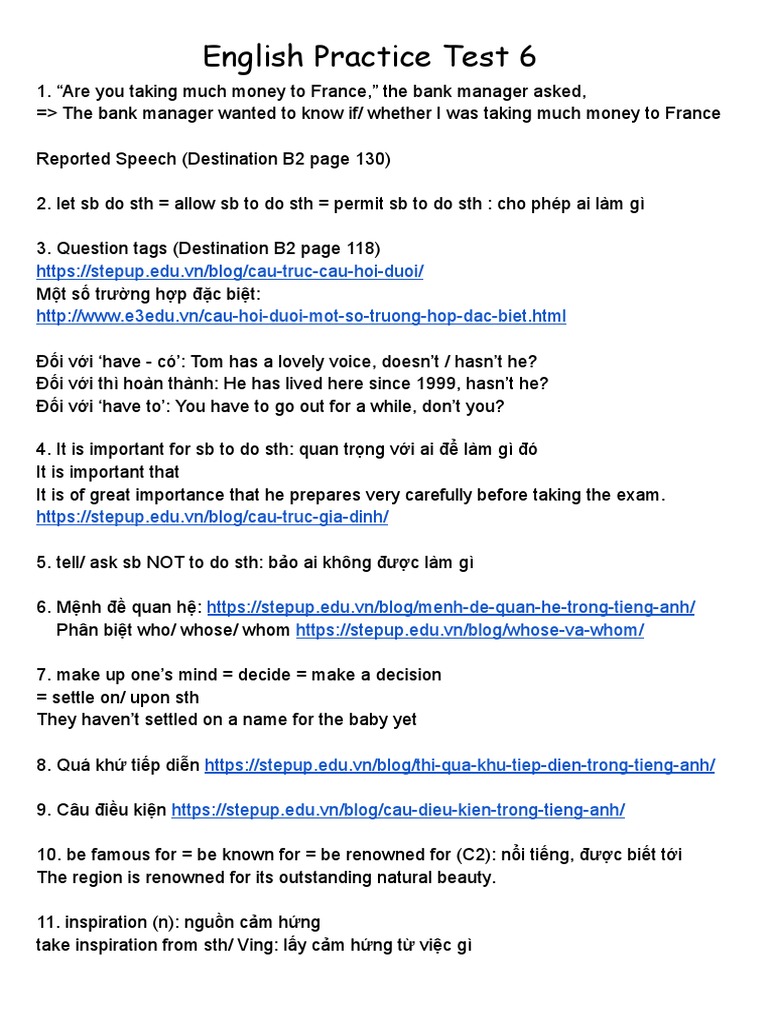 English Practice Test 6 | PDF