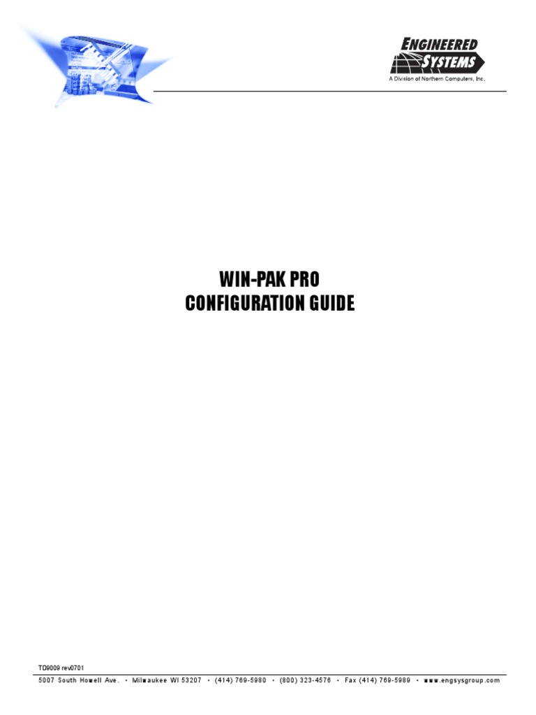 Win-Pak Pro Configuration Guide | PDF | Access Control | Input/Output