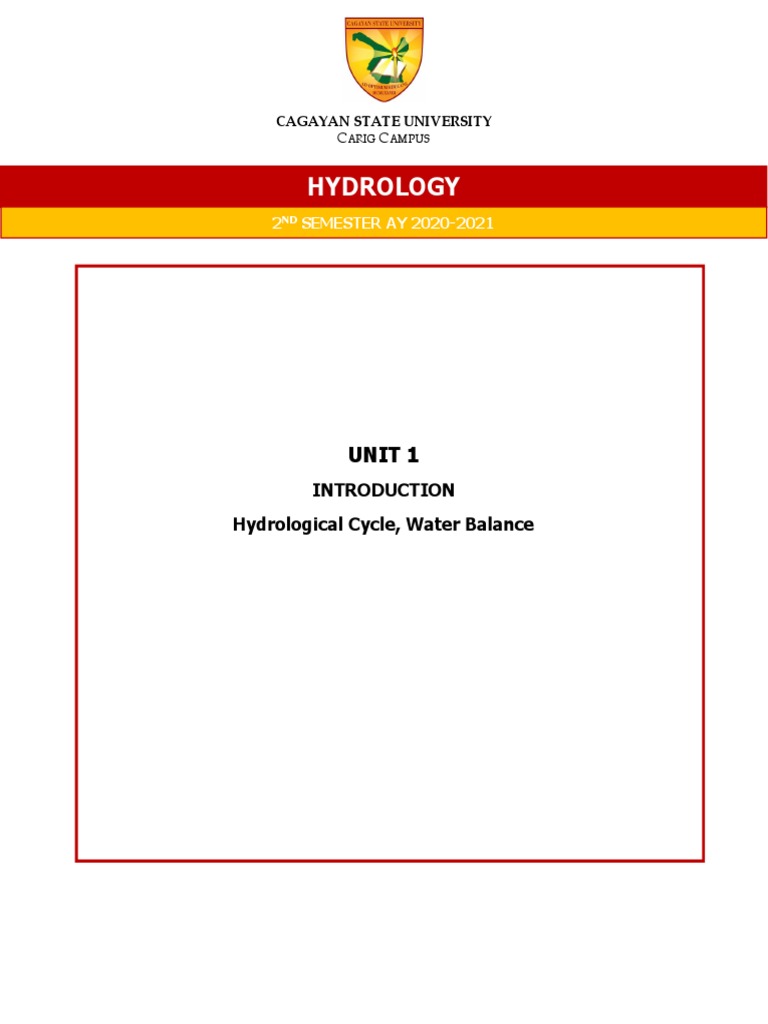 Module 1 - Hydrological Cycle | PDF | Evapotranspiration | Hydrology