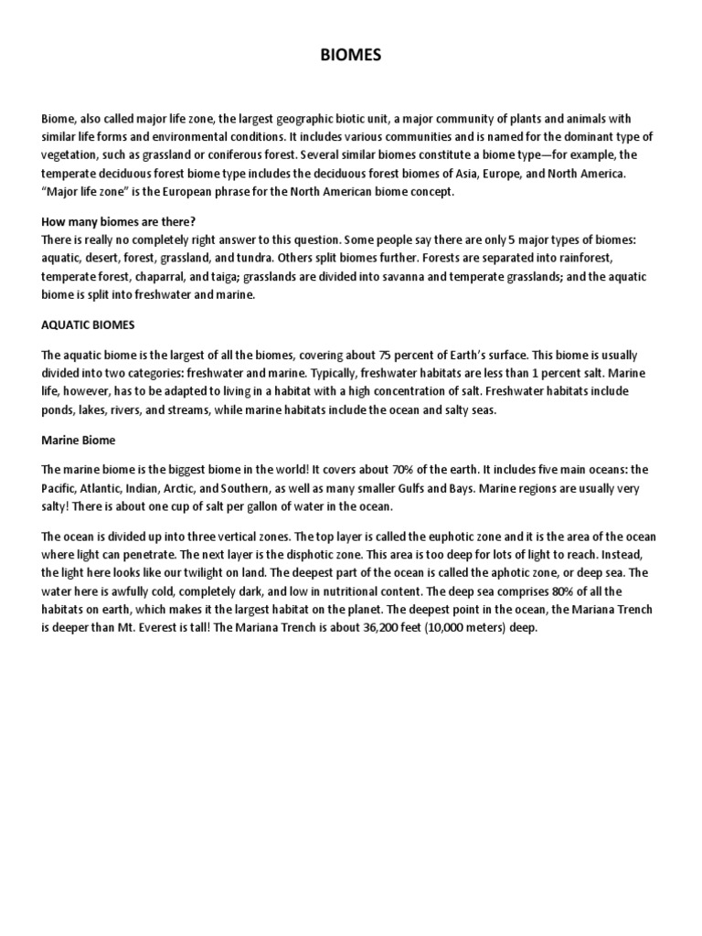 Biomes: How Many Biomes Are There? | PDF | Forests | Grassland