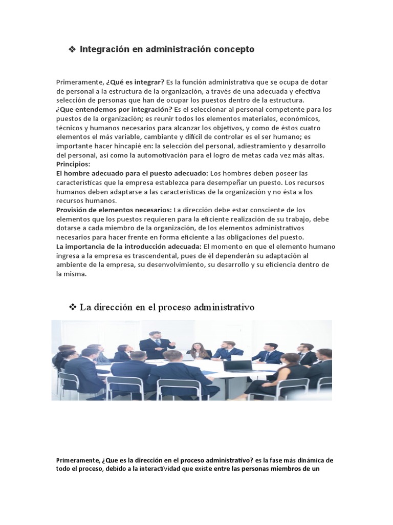 Integración en la Administración: Conceptos Clave | PDF | Planificación ...