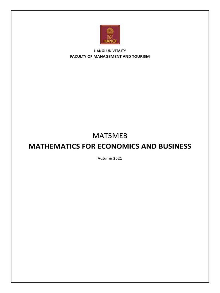 Mathematics for Economics Course Outline | PDF | Academic Dishonesty ...