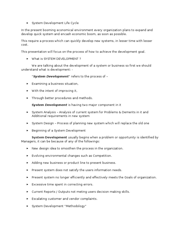 System Development Life Cycle | PDF | Feasibility Study | Databases