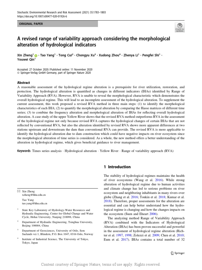A Revised Range of Variability Approach Considerin | PDF | Matrix ...