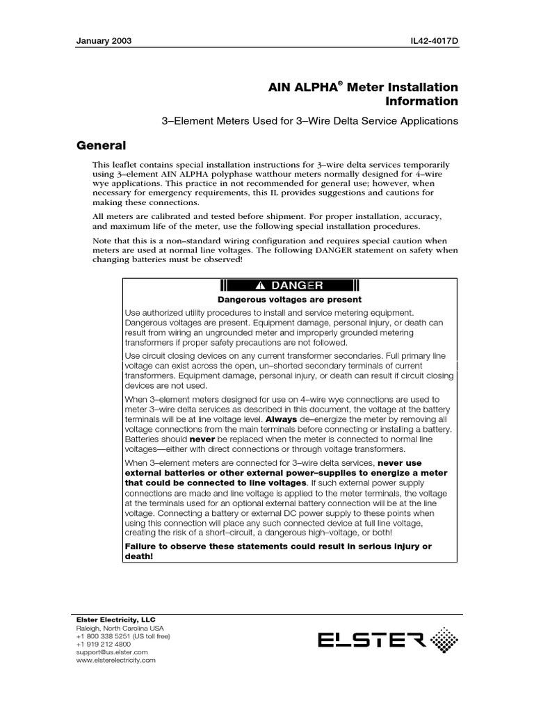 Ain Alpha Meter Installation Information: 3-Element Meters Used For 3 ...