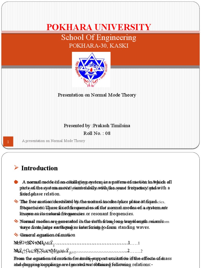 Presentation On Normal Mode Theory5 | PDF | Normal Mode | Matrix (Mathematics)