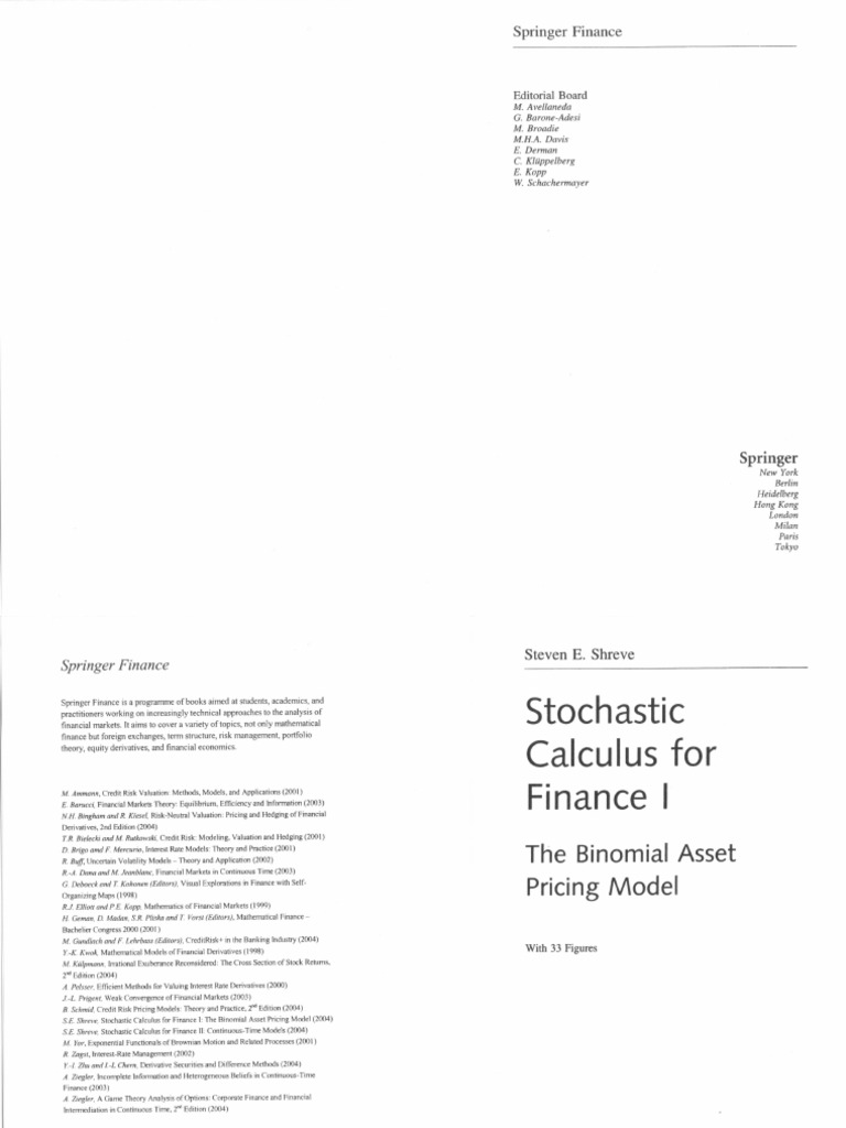 (Springer Finance) Steven E. Shreve - Stochastic Calculus For Finance I ...