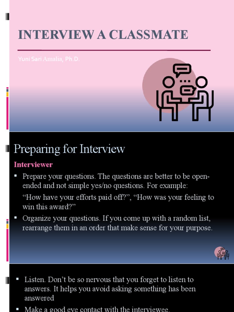 Interview A Classmate | PDF | Career & Growth