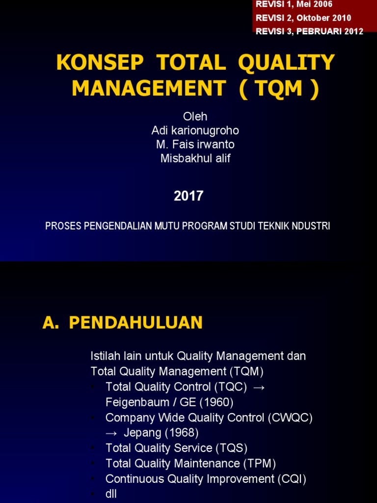 Presentasi TQM Kelompok 5 PPT | PDF