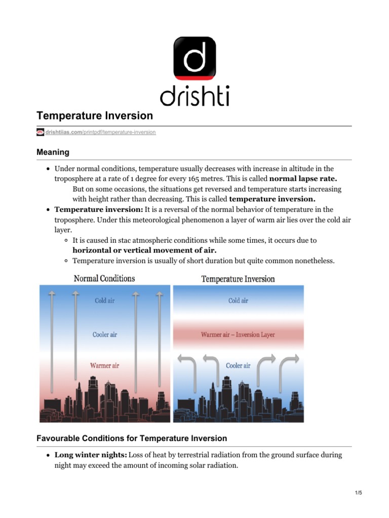 Understanding Temperature Inversion | PDF | Atmosphere Of Earth | Rain