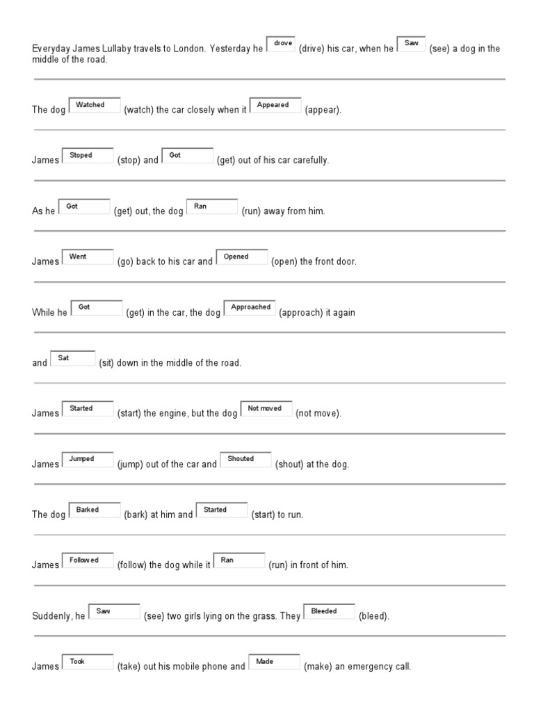 Past Tense Exercise | PDF