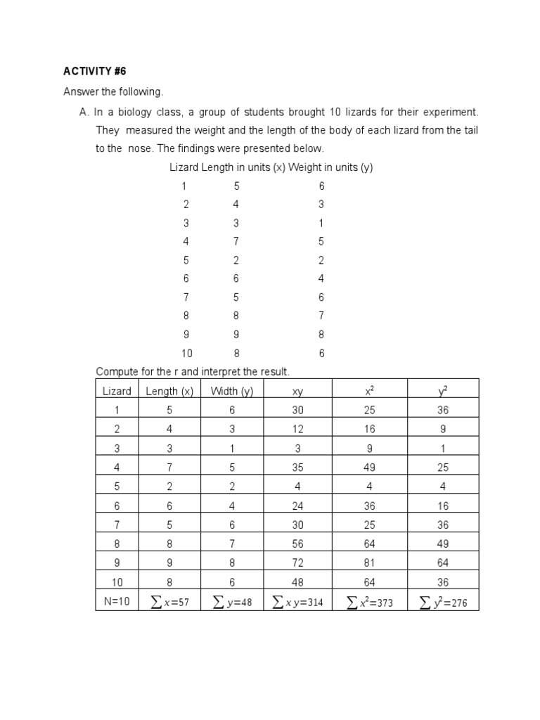 MMW Activity 6 | PDF | Standard Score | Scientific Method