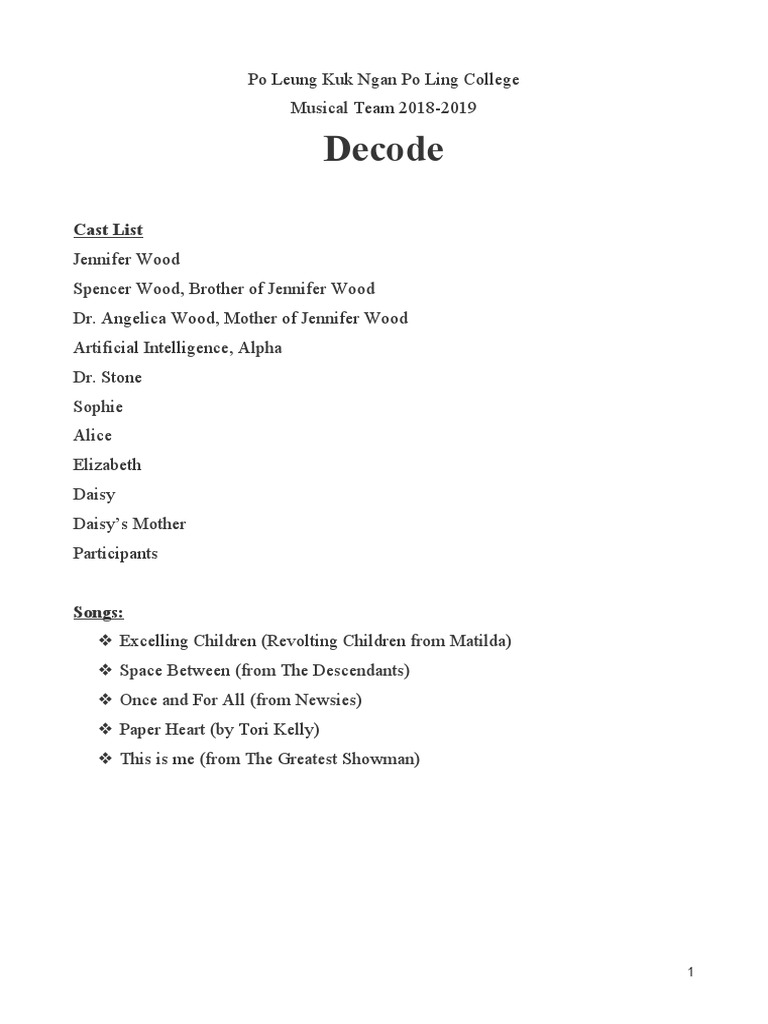 Decode: Cast List | PDF | Memory