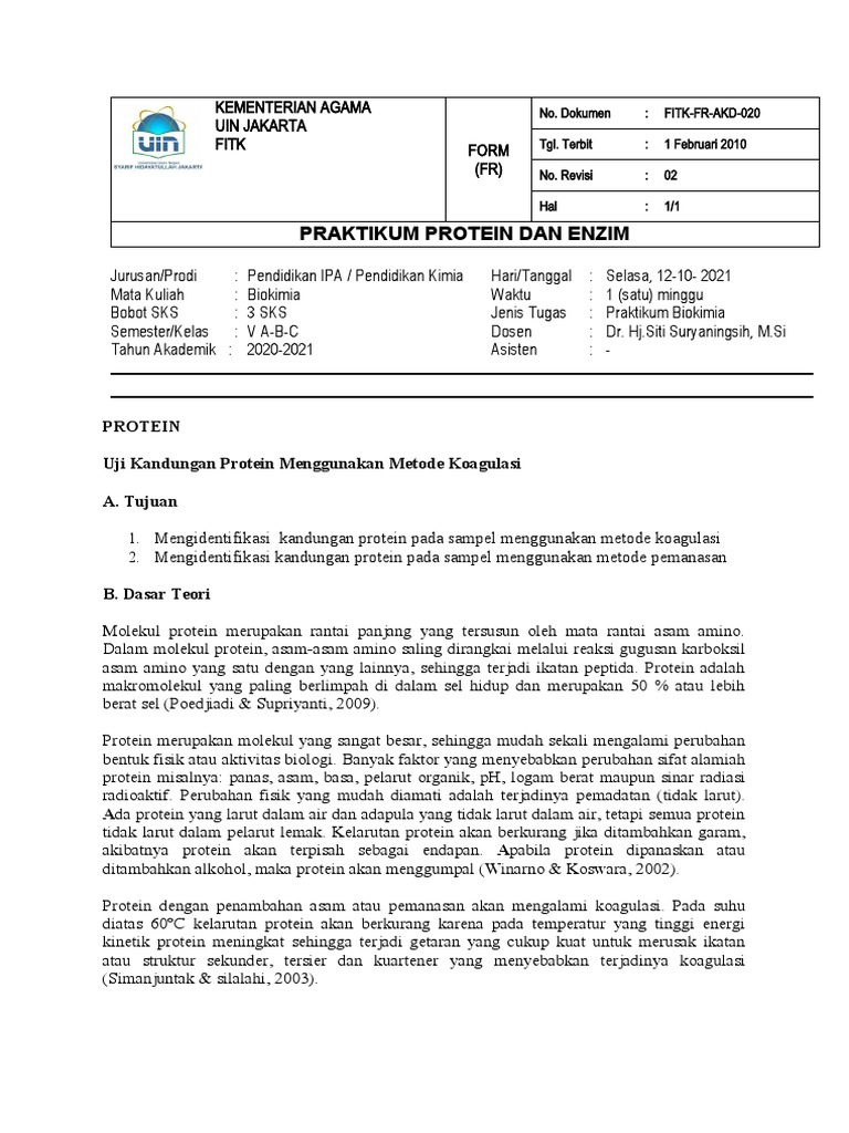 Uji Protein Dan Enzim | PDF