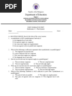 Grade 9 Math Third Quarter Examination | PDF | Rectangle | Elementary Geometry